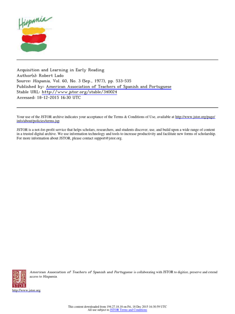 Lado 1977 | PDF | Language Acquisition | Learning