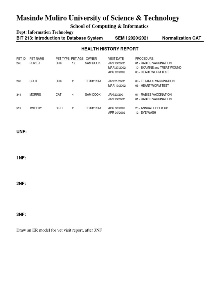 Database System Nomalization Questions | Download Free PDF | Data Management | Information ...