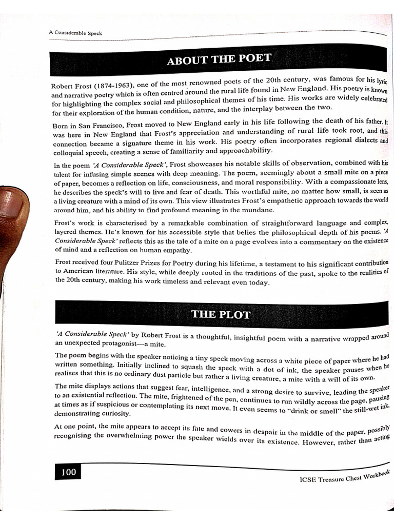 A Considerable Speck - Summary | PDF