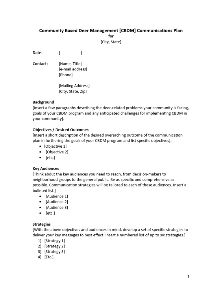 Communication Plan Template | PDF | Communication | Human Communication