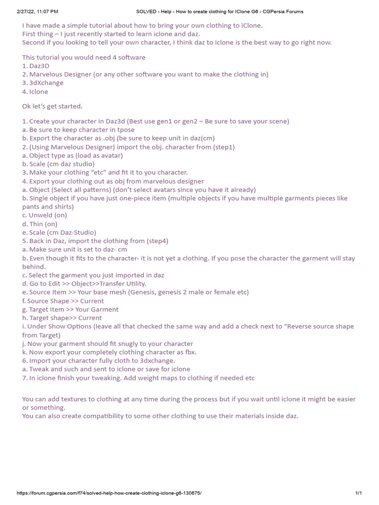 Create Clothing for iClone G6 Guide | PDF | Teaching Methods ...