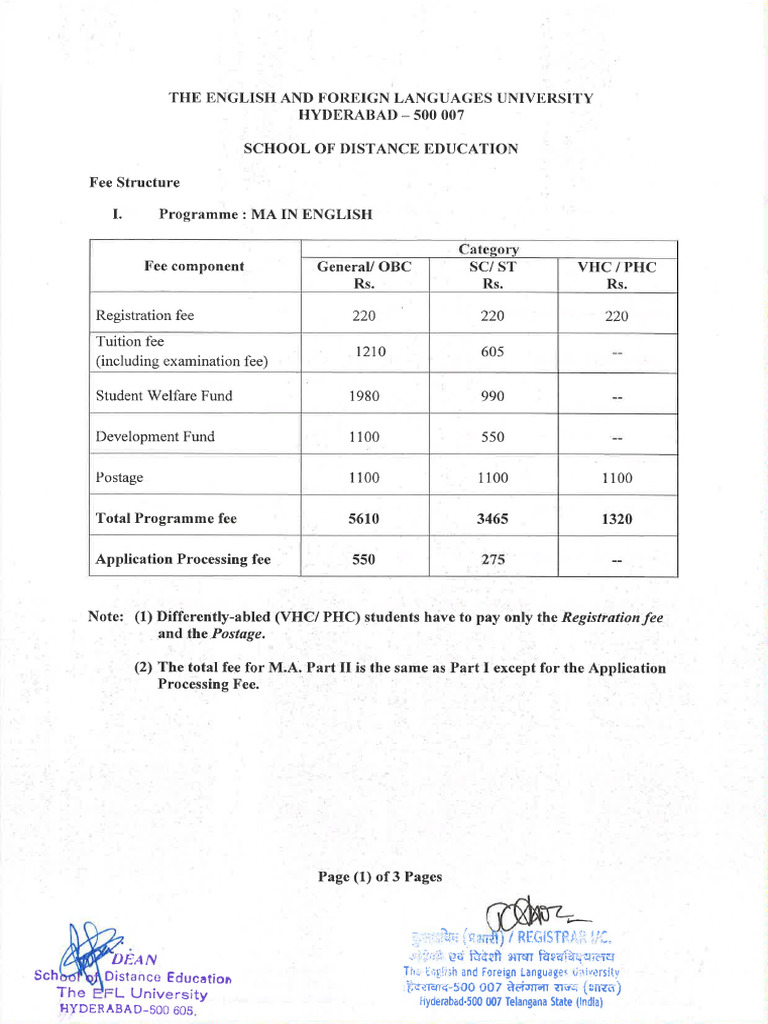Fee Structure | PDF