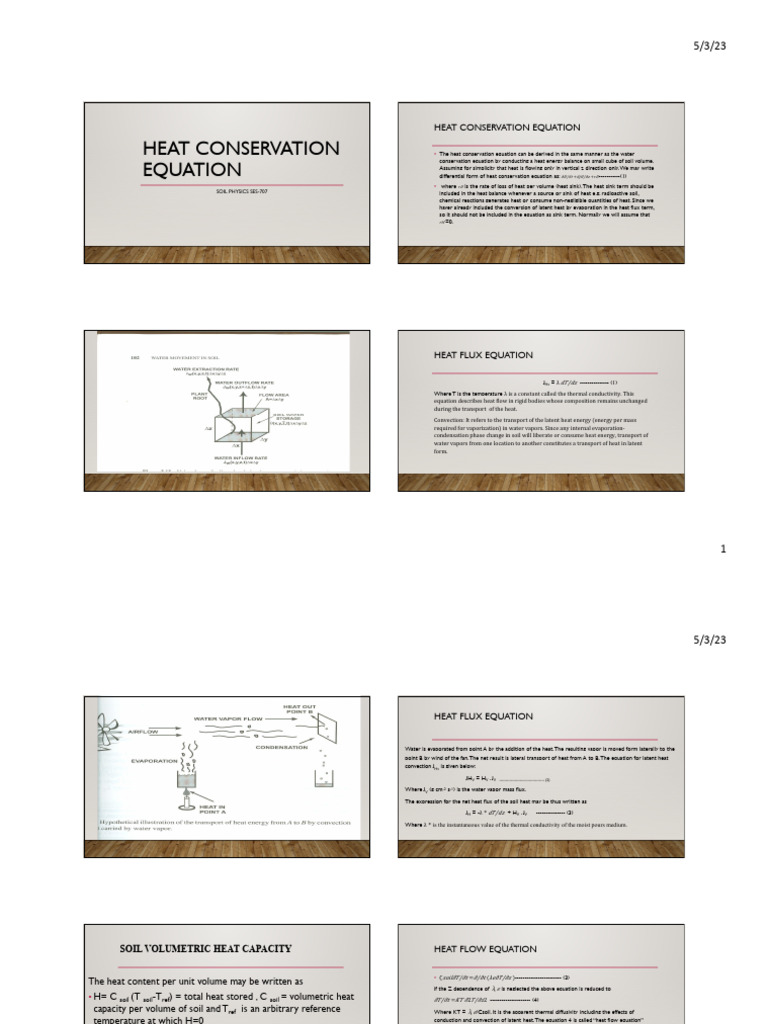 Heat Conservation Equation | PDF | Heat | Soil