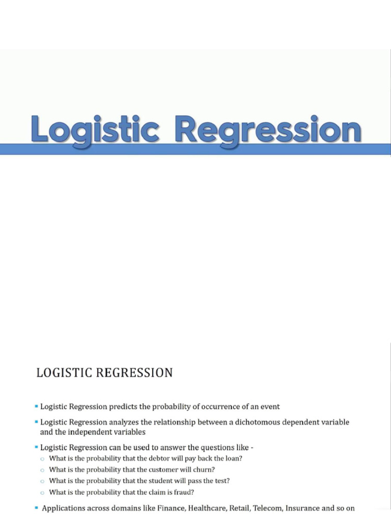 Logistic Regression | PDF