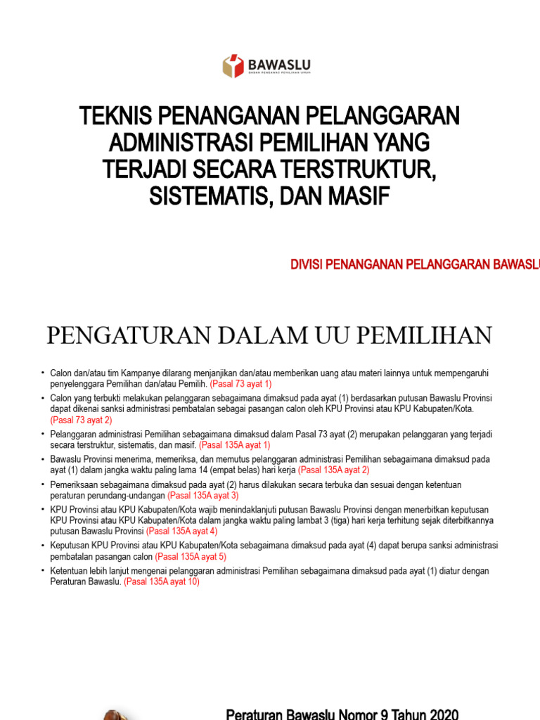 Teknis Penanganan Pelanggaran Administrasi Pemilihan TSM | PDF