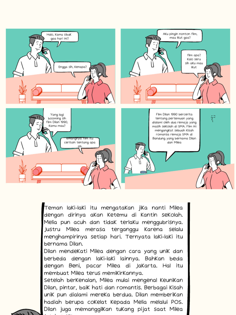 Komik Strip 4 Panel Cinta Hijau Merah Muda Dan Krem | PDF