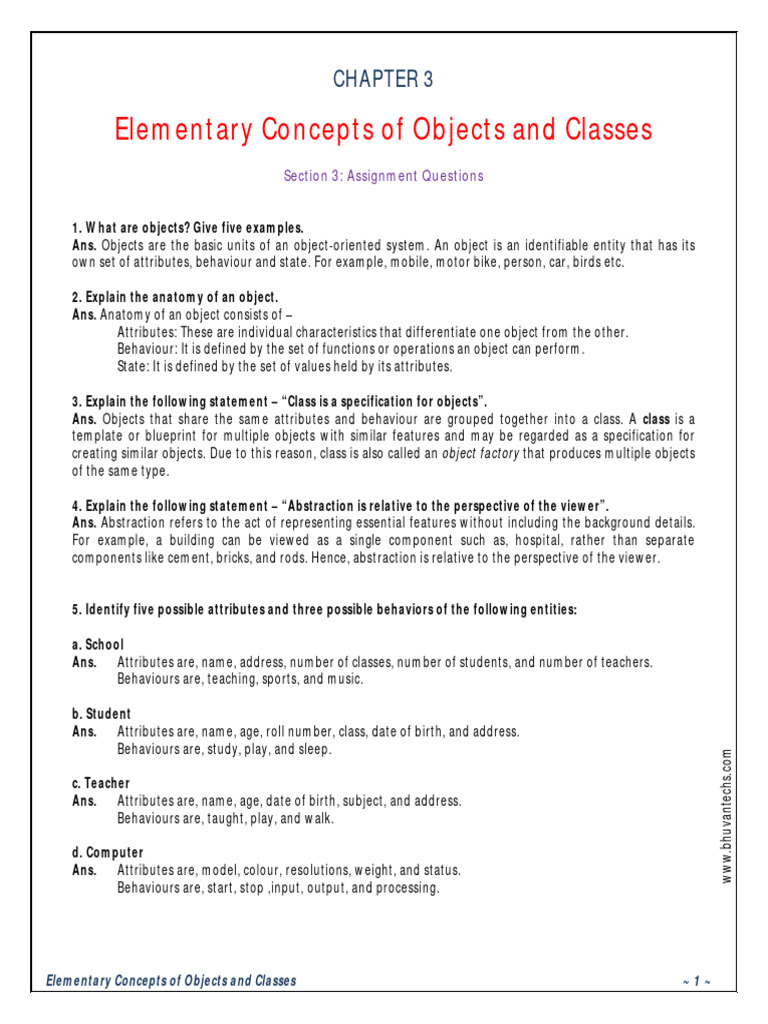 Computer Icse 0 Std Pdf Object Computer Science Class