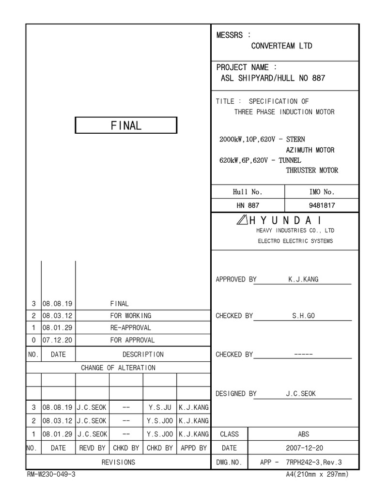 Hyundai Thruster Motors | PDF | Electric Motor | Electromagnetism