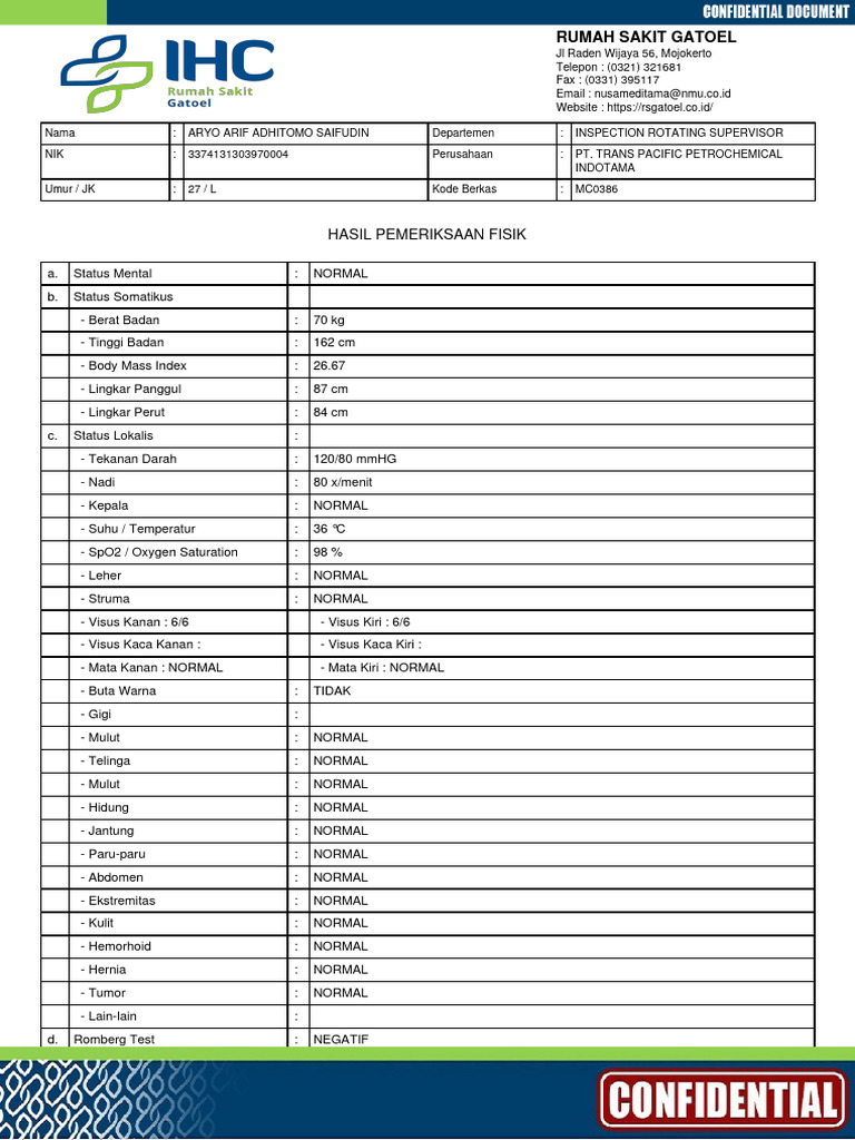 Aryo Arif Adhitomo Saifudin - Mcu 2024 | PDF
