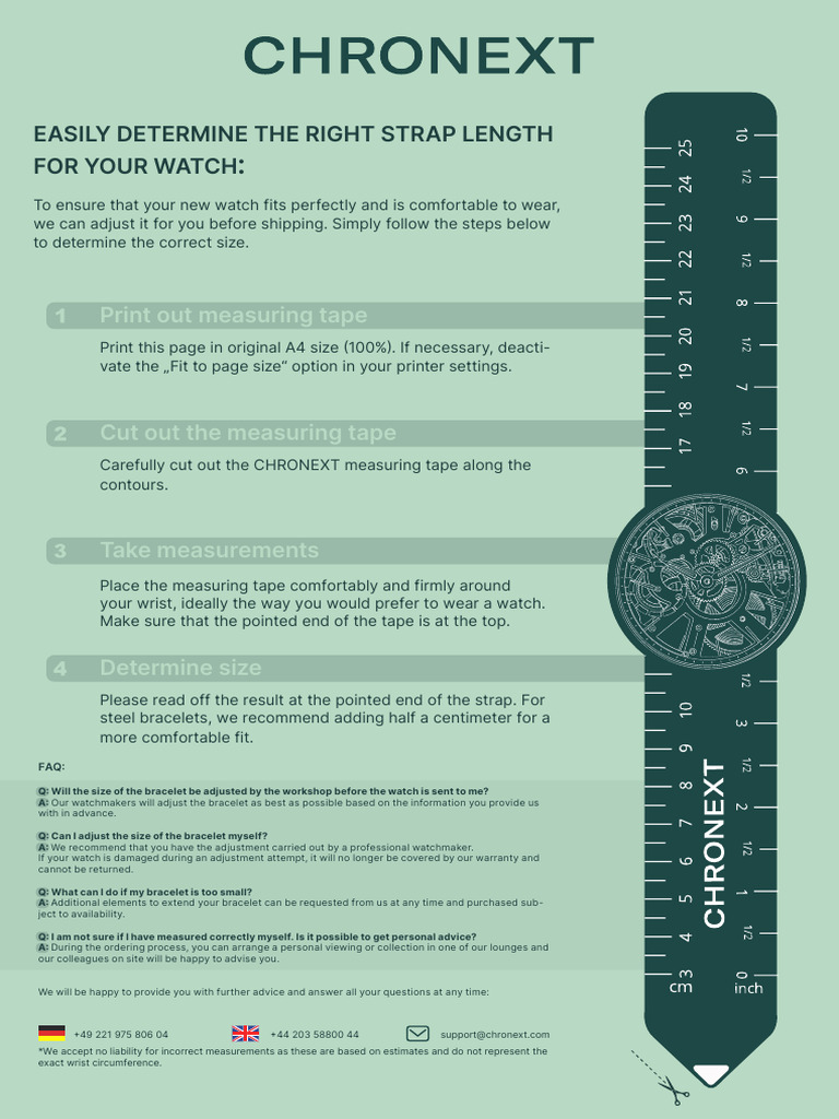 Chronext Size Guide | PDF