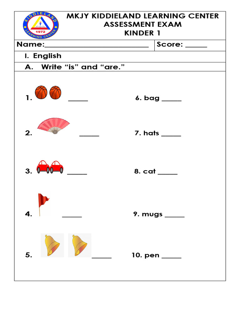Assessment-Exam Kinder 1 | PDF