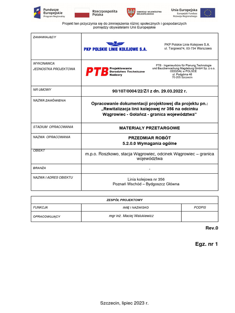 Strona Tytułowa - PR - Wymagania - Ogólne | PDF