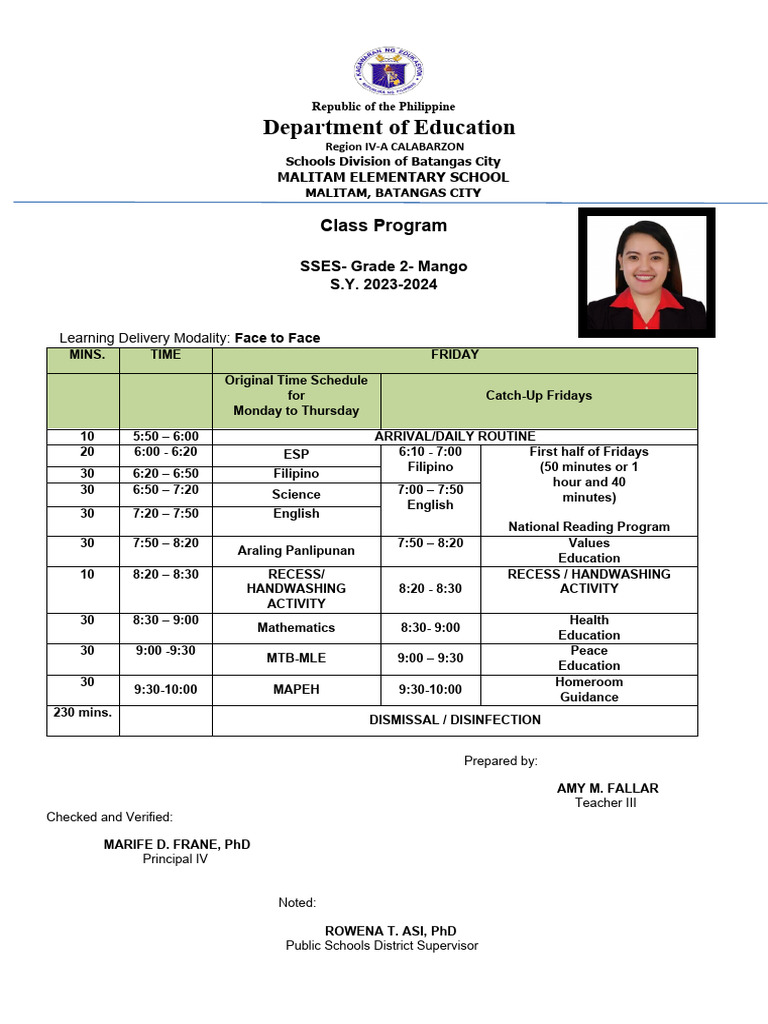 New Catch Up Fridays Grade-2-FtoF-CLASS-PROGRAM-SY-2023-2024 | PDF ...