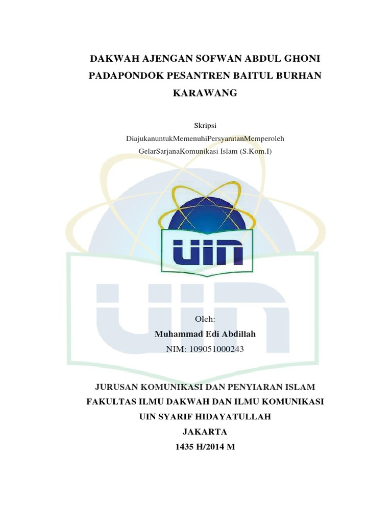 123dok - Dakwah Ajengan Sofwan Abdul Ghoni Padapondok Pesantren Baitul ...