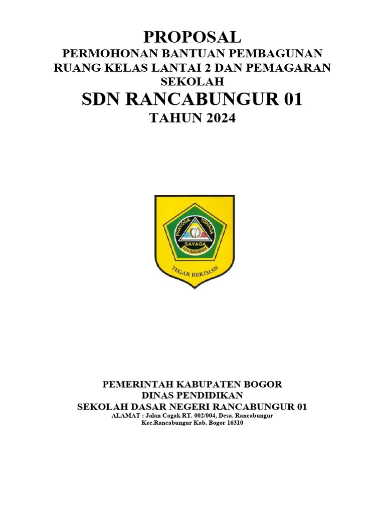 Proposal Bangunan RCB 01 Fix | PDF