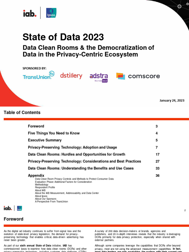 IAB State of Data 2023-Compressed | PDF | Privacy | Information Technology Management