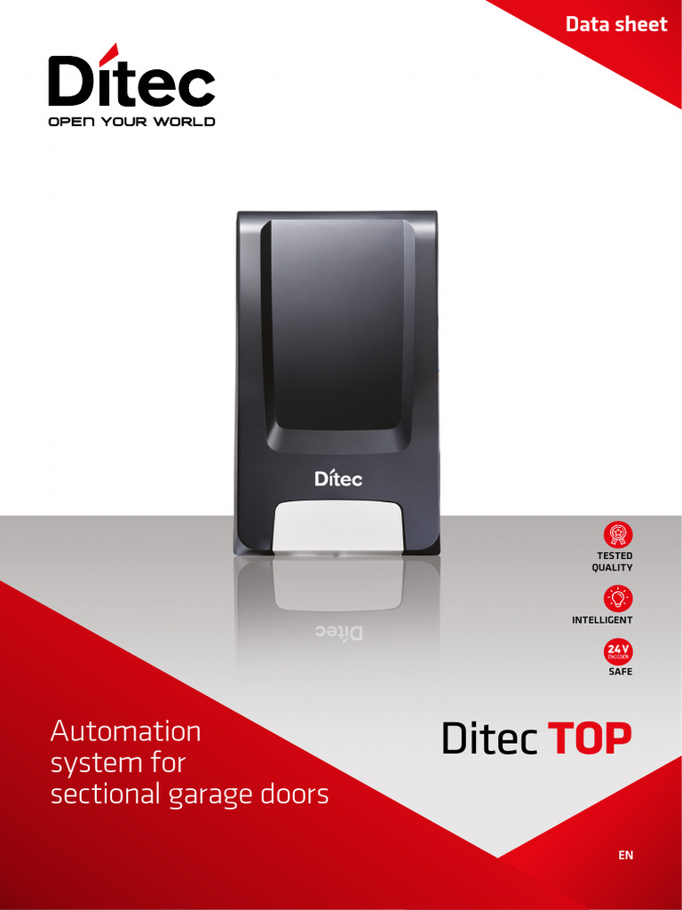Ditec TOP - Data Sheet - EN | PDF | Alternating Current | Manufactured Goods