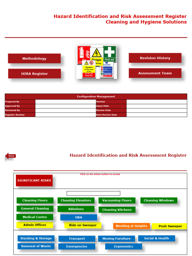 Cleaning - HIRA Register | PDF | Occupational Safety And Health | Risk