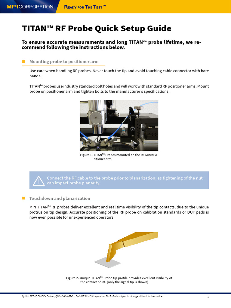 MPI Probe Quick Setup Guide | PDF | Applied And Interdisciplinary Physics | Materials Science