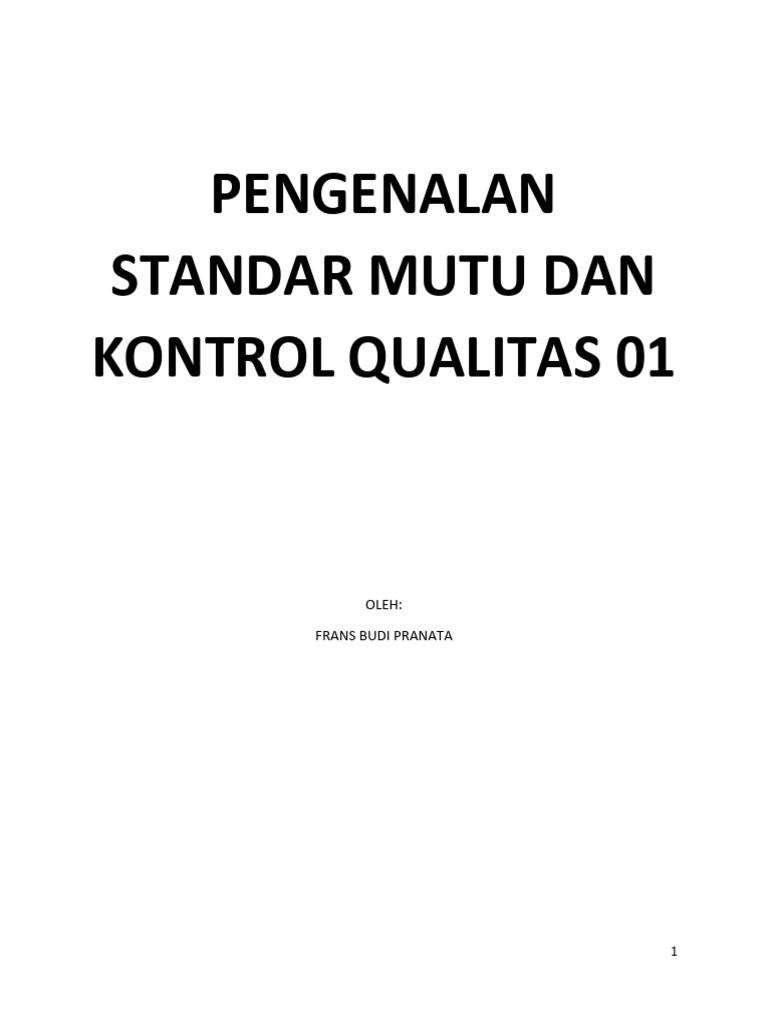 Standar Mutu dan Kontrol Kualitas | PDF | Komputer | Teknologi & Rekayasa
