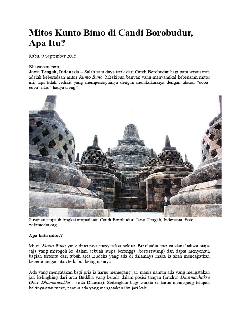 Mitos Kunto Bimo Di Candi Borobudur | PDF