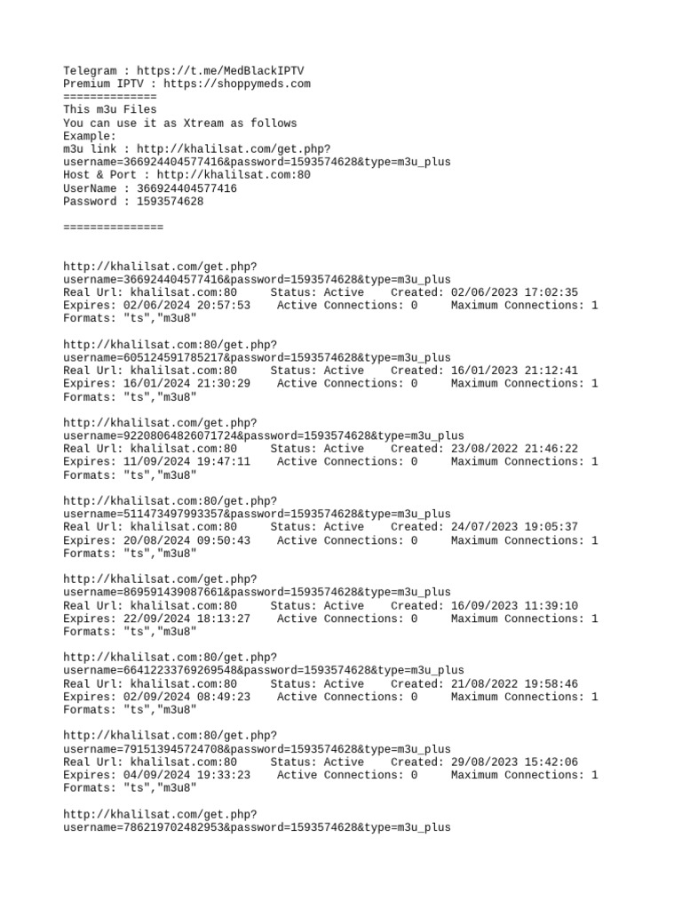 +60 Hits - XtreamCodes - M3ulinks | PDF | Hypertext | Internet Standards
