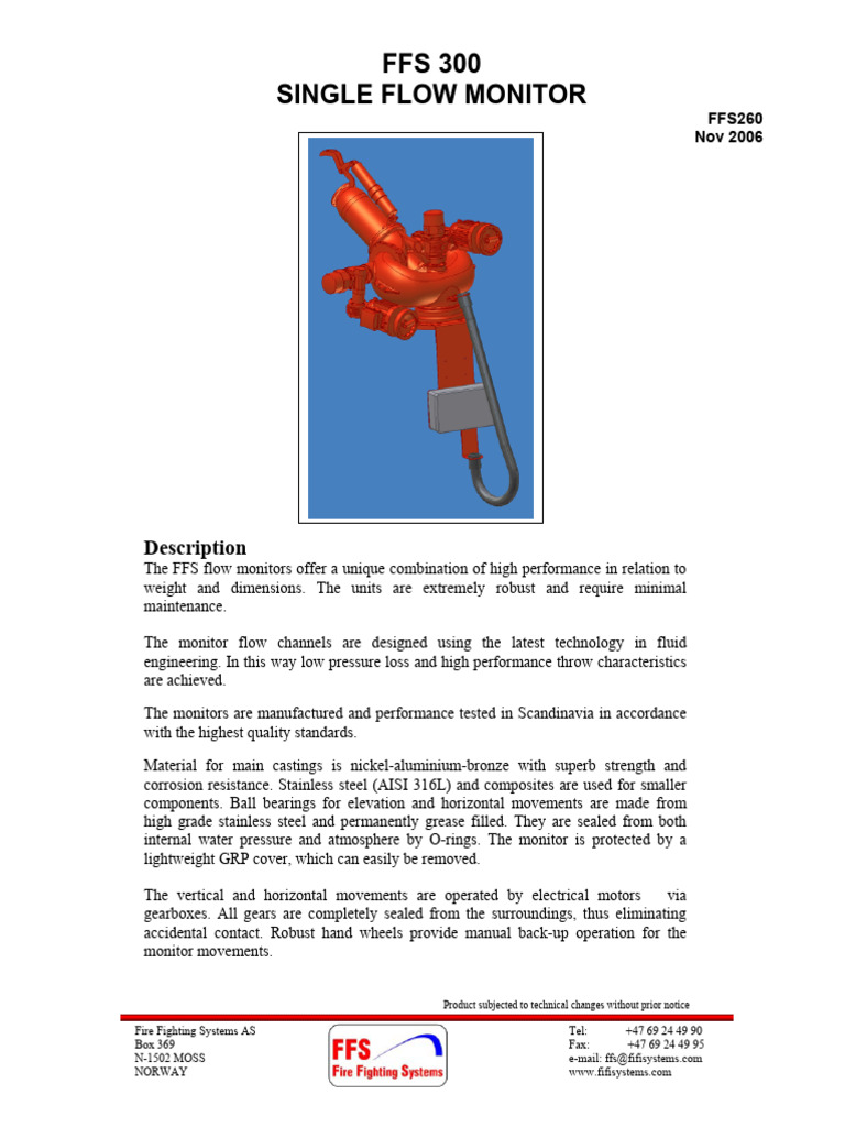 FFS 300 Single Flow Monitor Overview | PDF | Stainless Steel ...