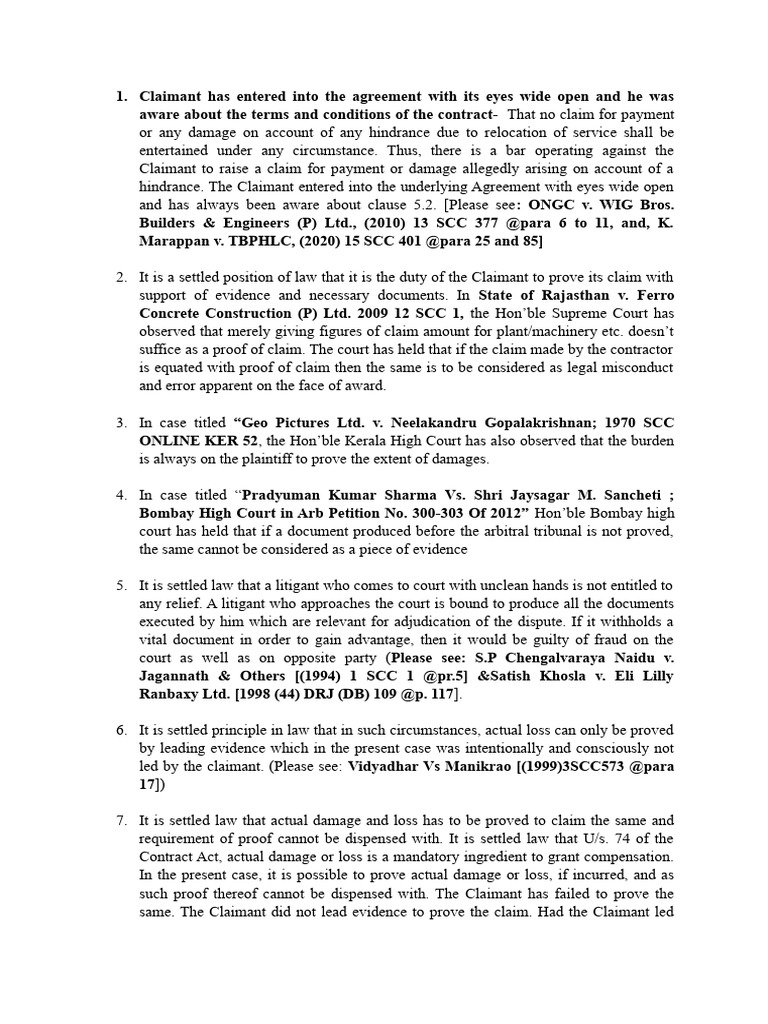 Case Laws That Can Be Relied Upon in PNR Arbitration | PDF | Public Law ...