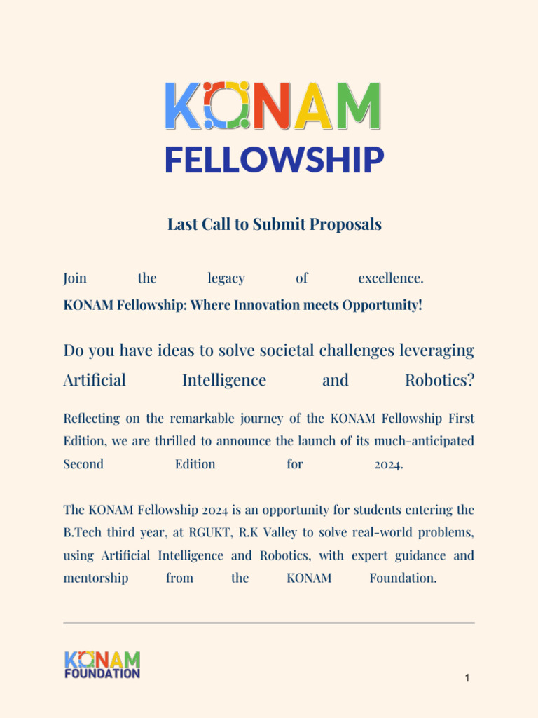 KONAM Fellowship 2024 - Last Call | PDF | Agriculture | Soil