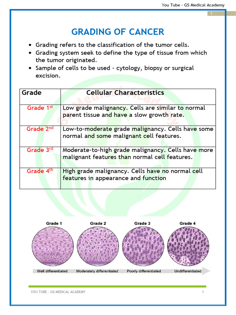 Cancer Grading, Staging, and Treatments | PDF | Leukemia | Lung Cancer