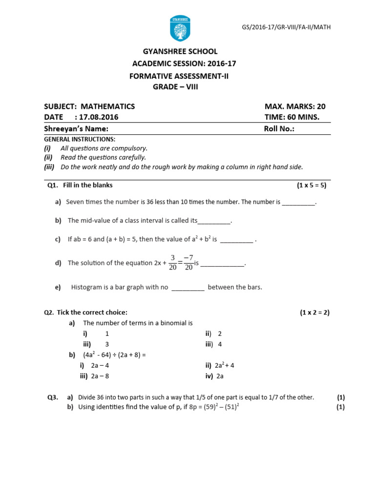 Fa2 Math | PDF | Histogram | Mathematics