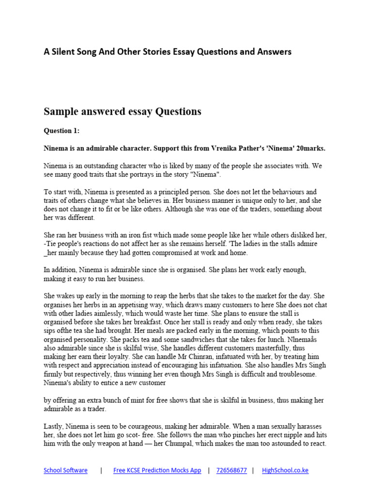 A Silent Song Questions and Answers | Download Free PDF | Jesus | Salvation