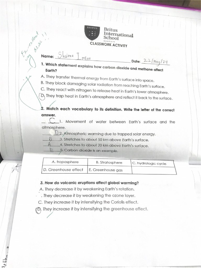 Term 3-Shaima Imran-7A (Class Work) | PDF