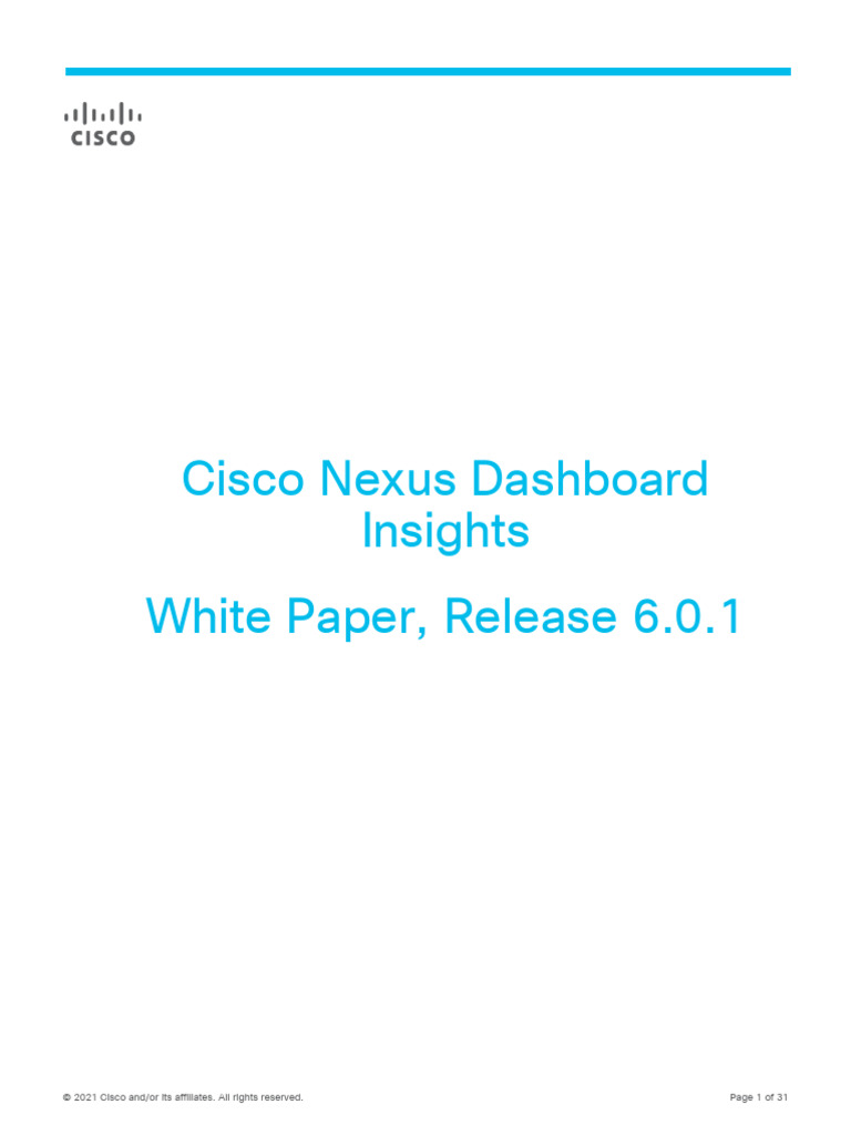 Cisco Nexus Dashboard Insights White Paper 601 | PDF | Computer Network ...