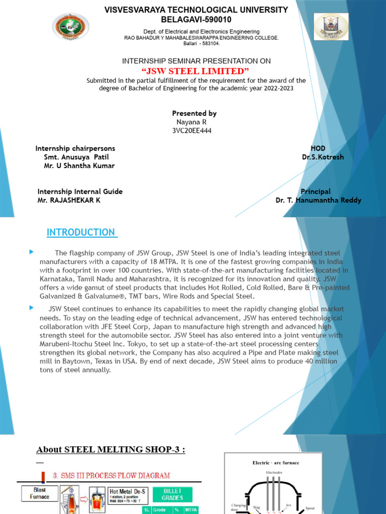 Nayana.r 3vc20ee444 PPT Internship | PDF | Programmable Logic Controller | Steel