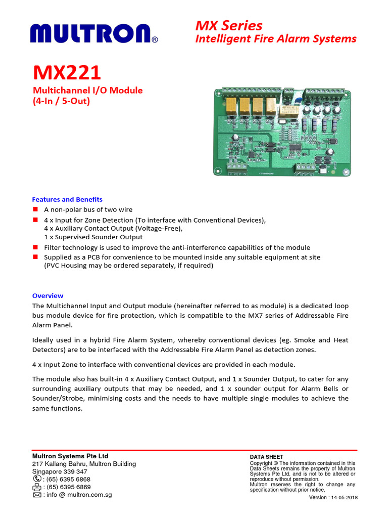 Multron MX221 V1.1 4in5out PCB | PDF | Security Alarm | Electrical ...