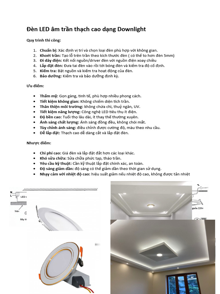 Đèn LED Âm Trần Thạch Cao Dạng Downlight | PDF