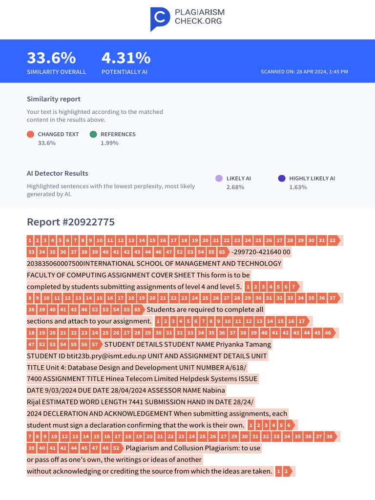 Report#20922775 | PDF | Databases | Relational Database