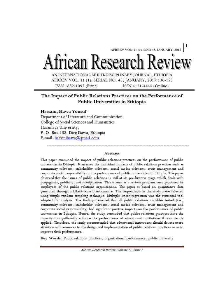 The Impact of Public Relations Practices | PDF | Likert Scale | Public Relations