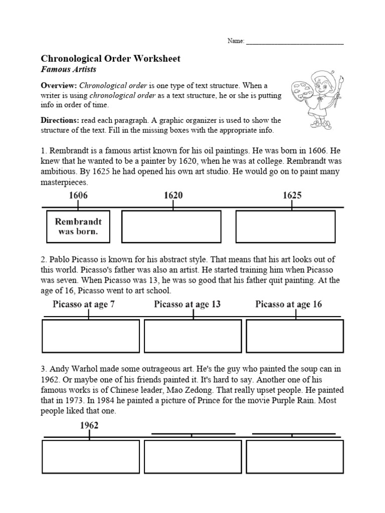 Chronological Order Worksheet | PDF
