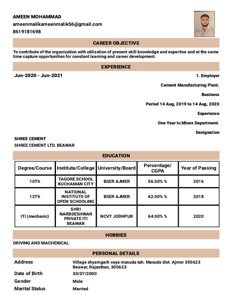 Resume - AMIN MOHAMMAD - Format7 | PDF