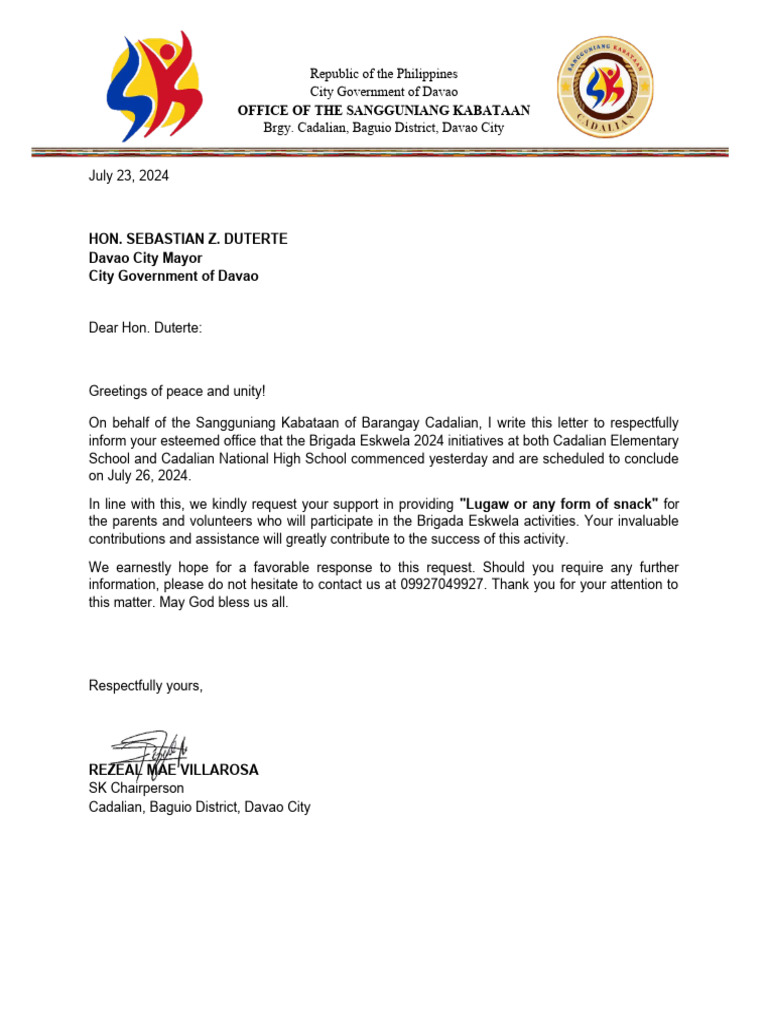 Request Letter Mayor Baste | PDF