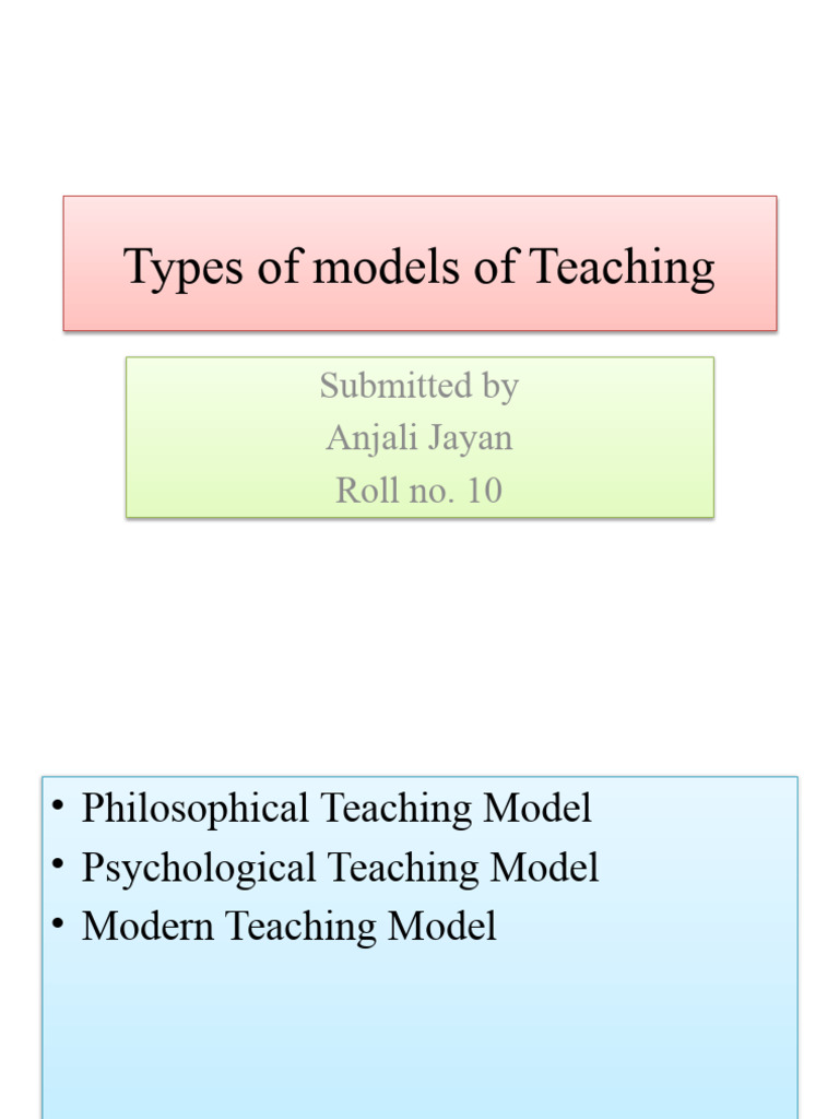 Types of Models of Teaching | PDF | Experience | John Locke