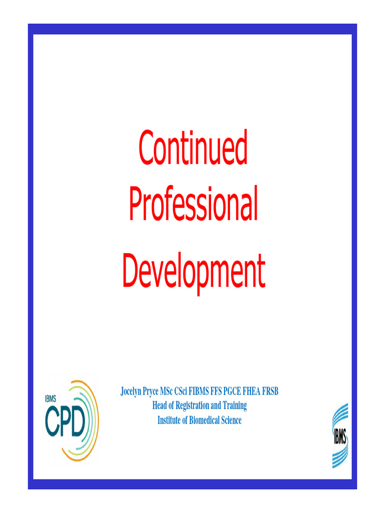 Continued Professional Development | PDF | Professional Development ...