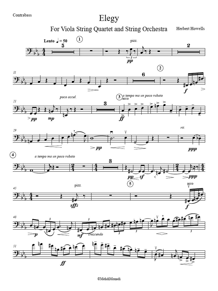 Herbert Howells - Contrabass | PDF | Musical Compositions | Musical ...
