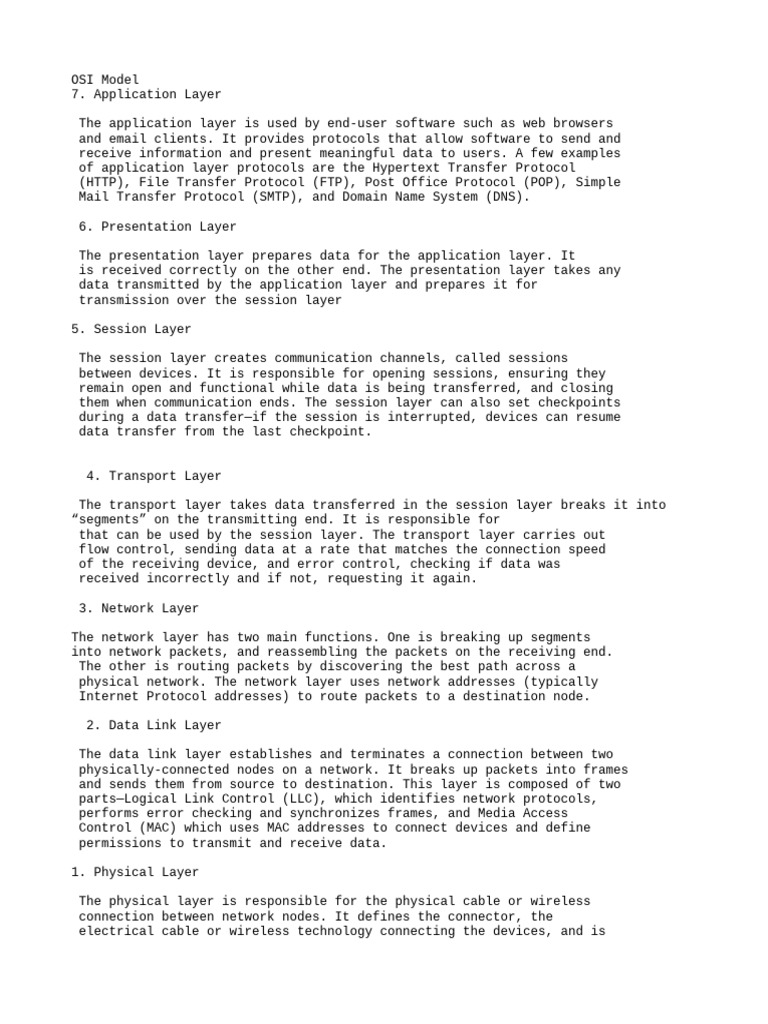 osi model | PDF | Osi Model | Computer Network