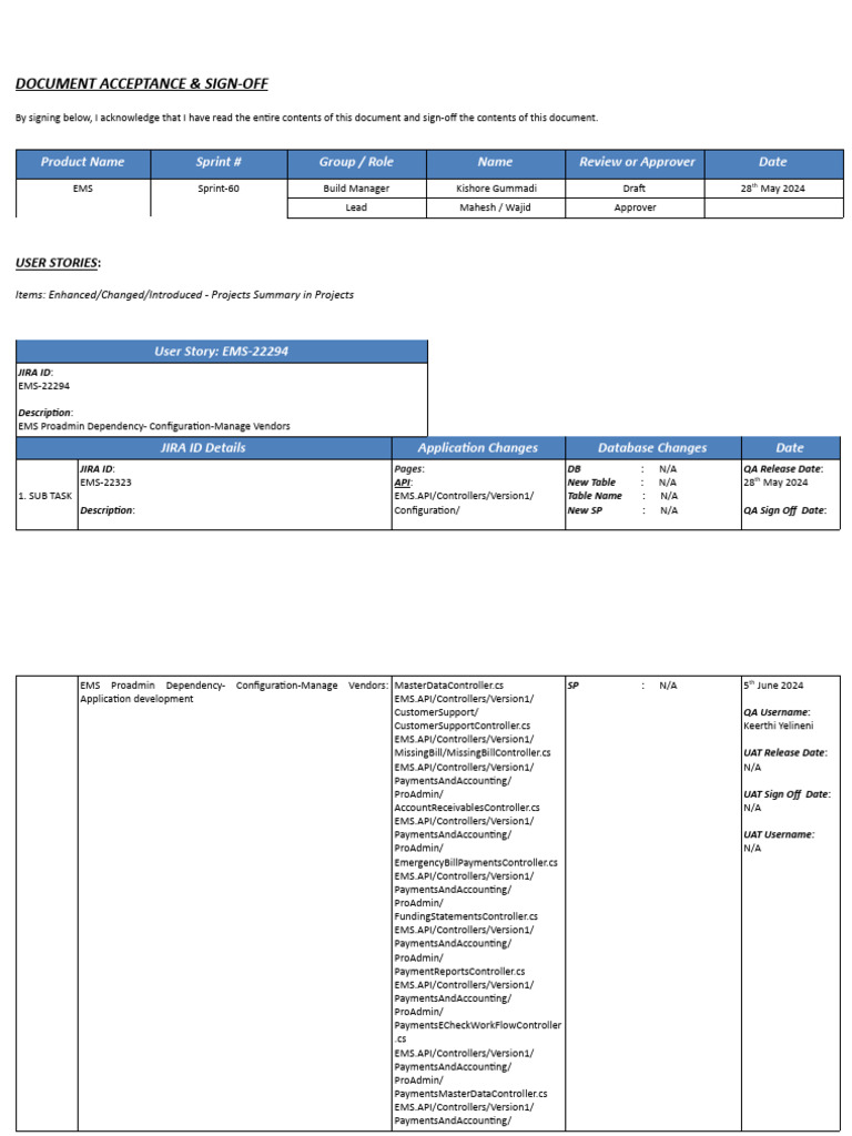 EMS Sprint-60 Release Notes - UAT | PDF | Databases | Software Development