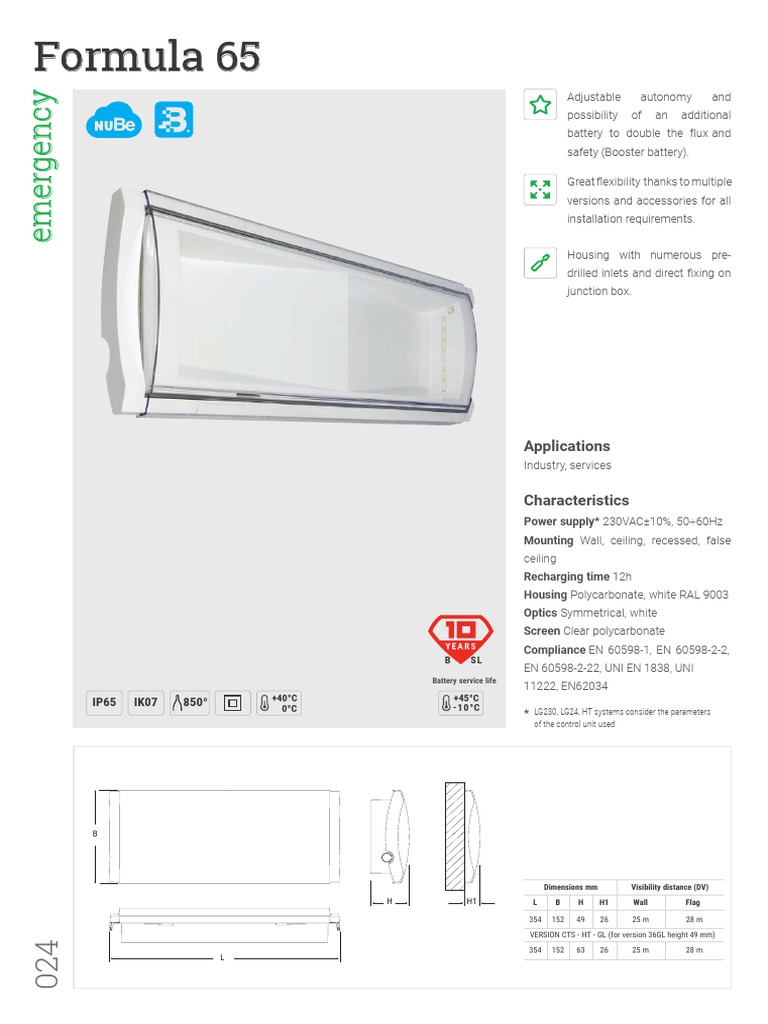 Catalogue Sheet - Formula 65 | PDF | Equipment | Manufactured Goods