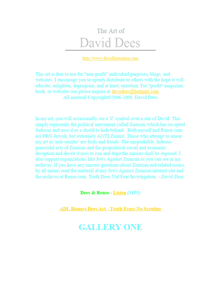 The Art of David Dees | PDF | Anti Zionism | Zionism