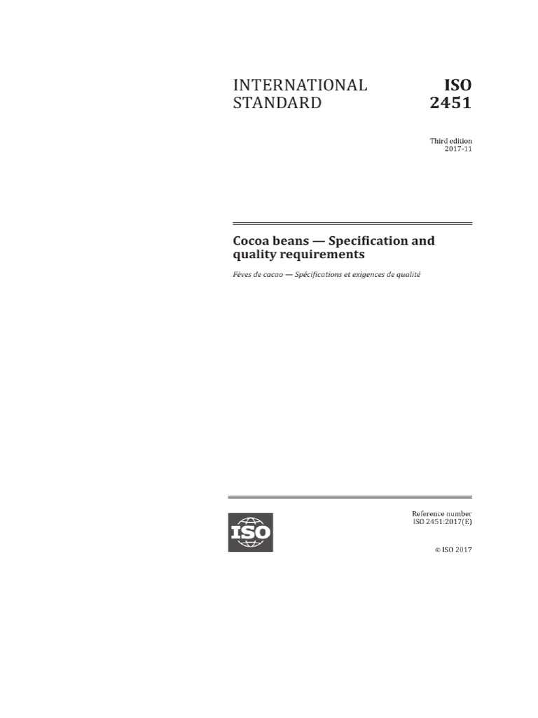 Cocoa Beans - Specification and Quality Requirements | PDF